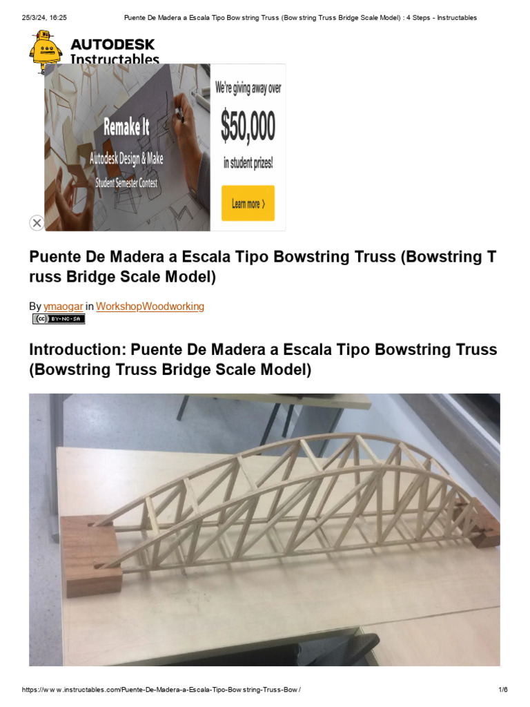 Puente De Madera a Escala Tipo Bowstring Truss (Bowstring Truss Bridge Scale Model) _ 4 Steps ...