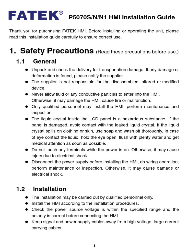 FATEK HMI Installation Guide | PDF | Electrical Connector | Usb