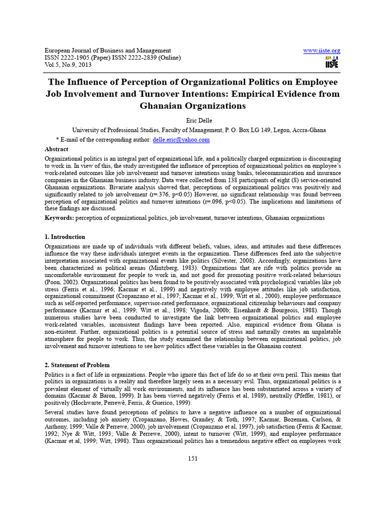 Unsignificant - Org Pol With Turnover Intentions | PDF | Turnover ...