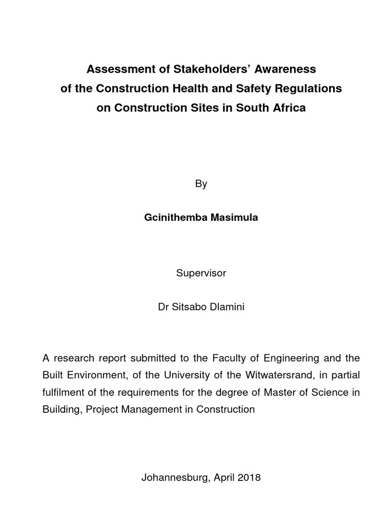 Stakeholder Awareness of Construction Safety | PDF | Occupational ...