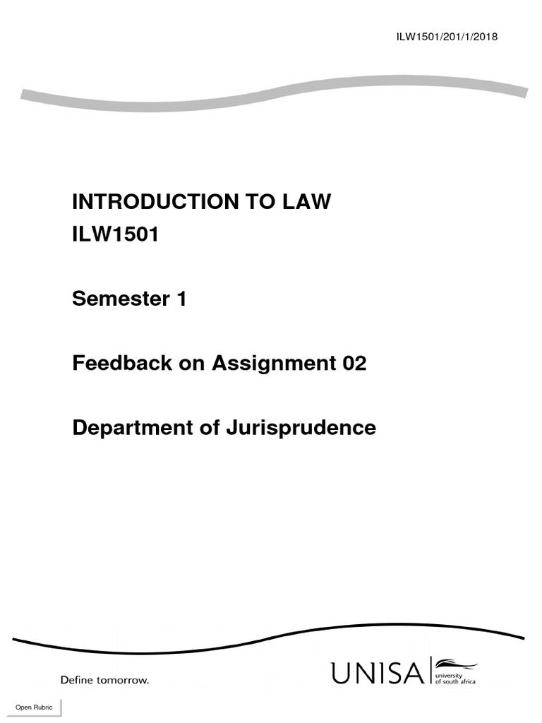 ILW1501 2018 S1 Assignment02 Feedback | PDF | Precedent | Obiter Dictum