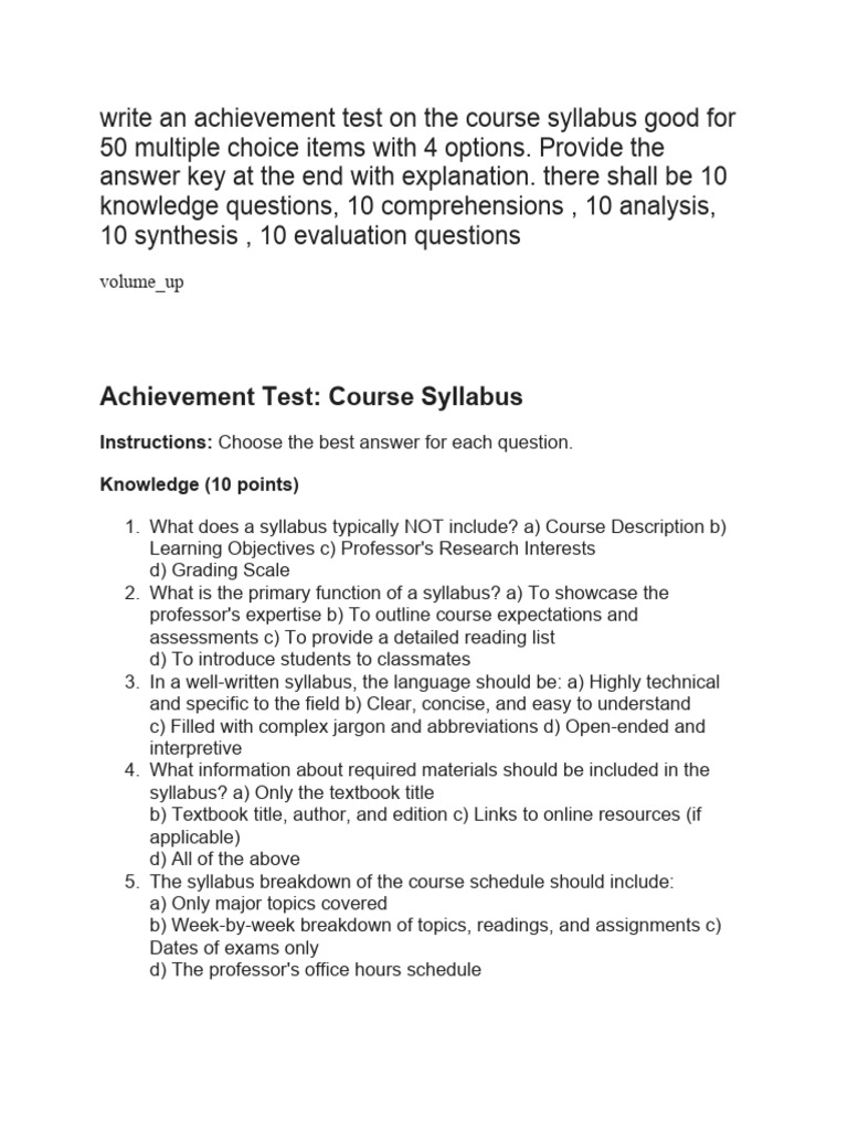JAPOS - March 9 Write An Achievement Test On The Course Syllabus Good ...