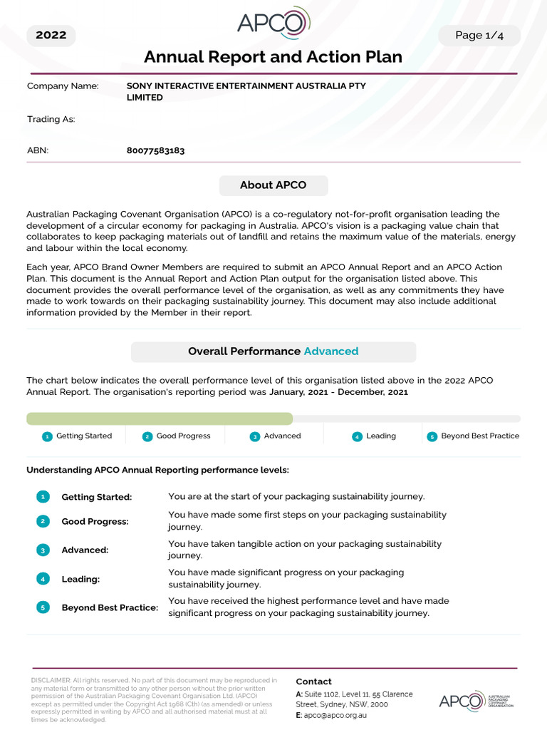 APCO Annual Reports and Action Plan 2022 | PDF | Recycling | Packaging ...