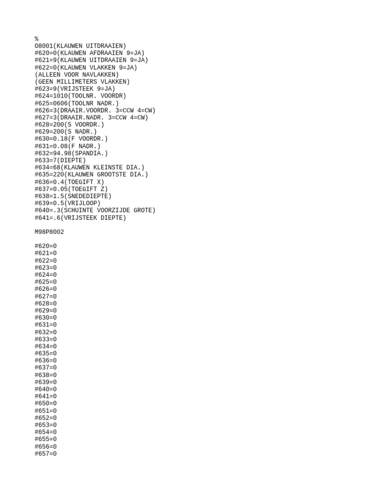 Fanuc Jaw Cutting Macro | PDF