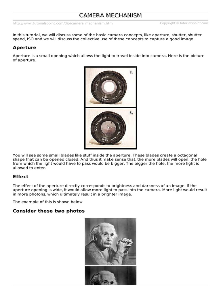 Camera Mechanism | PDF | Film Speed | Aperture