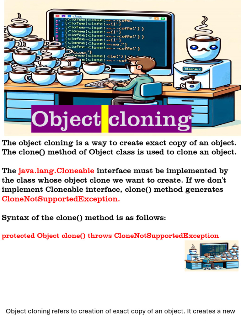 17.object Cloning in Java | PDF | Class (Computer Programming) | Method (Computer Programming)