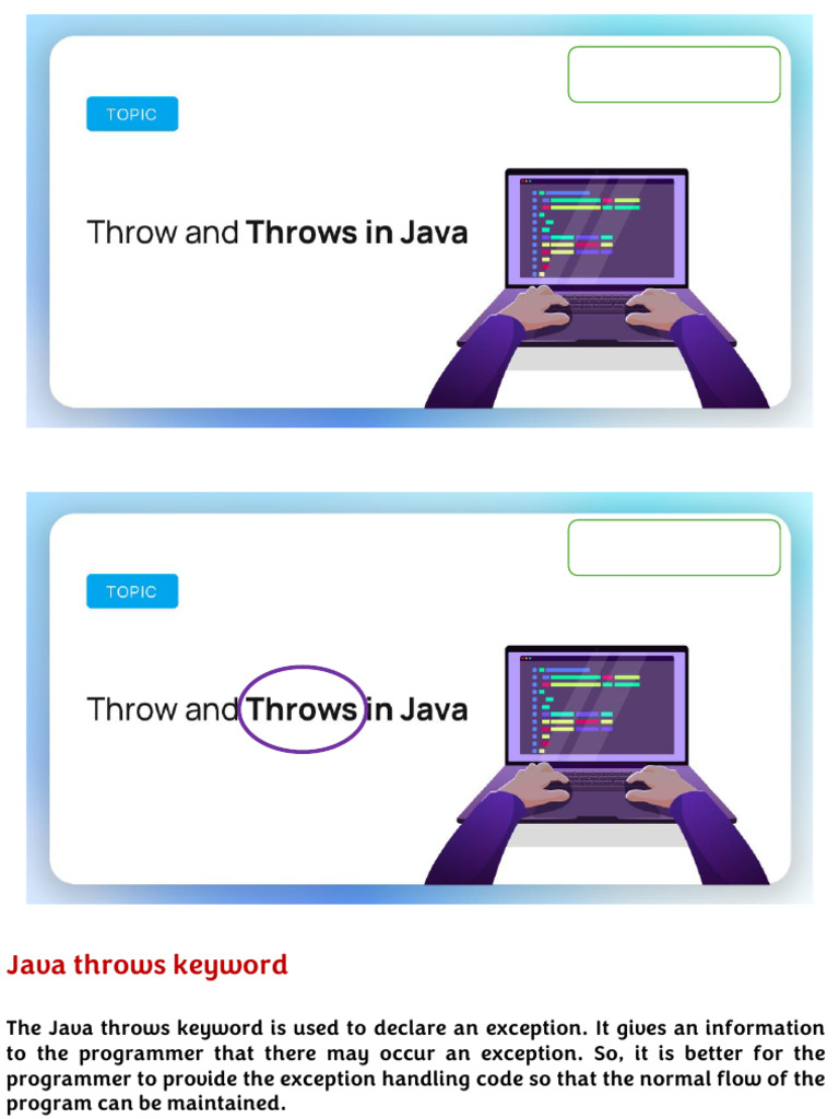 16exception Handling Throws Finally And User Defined Exception