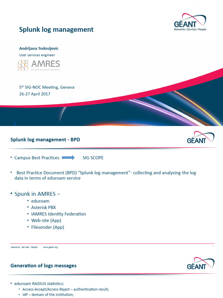 Splunk Log Management Andrijana Todosijevic Pdf Radius Cyberspace