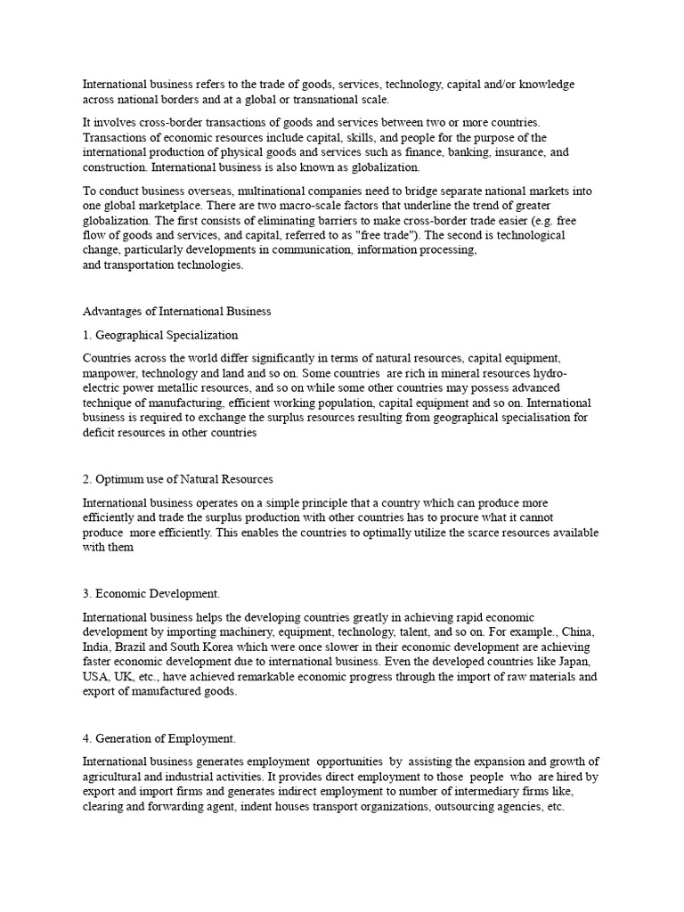 International Business | PDF | Internationalization | Multinational ...