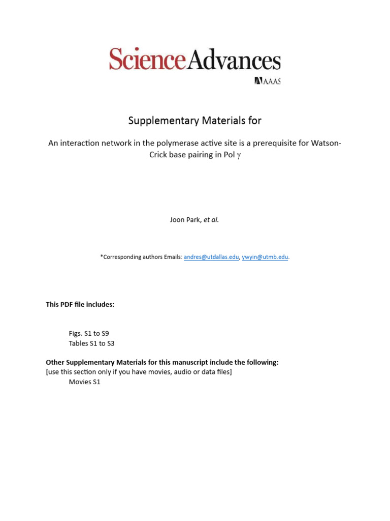 Polymerase Active Site Dynamics | PDF | Mutation | Ligand