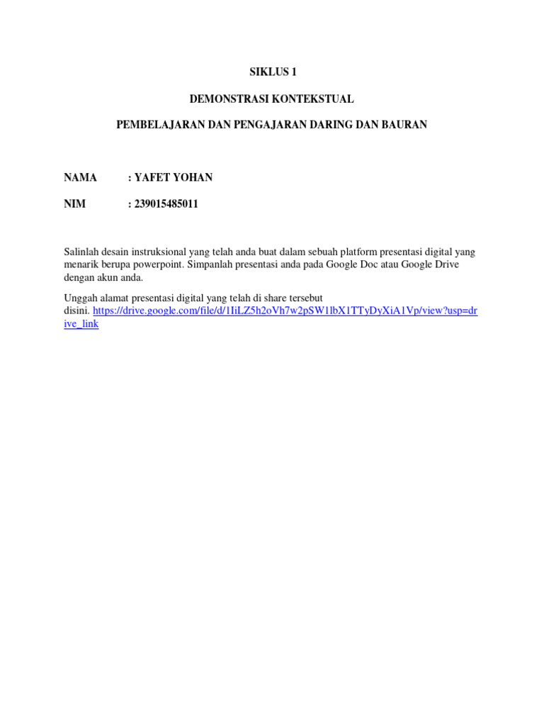 Demonstrasi Kontektual Yafet Yohan | PDF