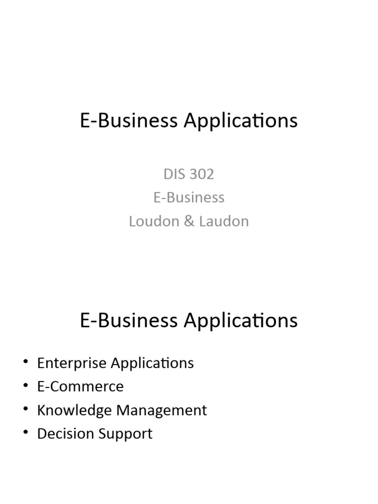 Lecture 6_E-Business Applications | PDF | Supply Chain Management | Customer Relationship Management