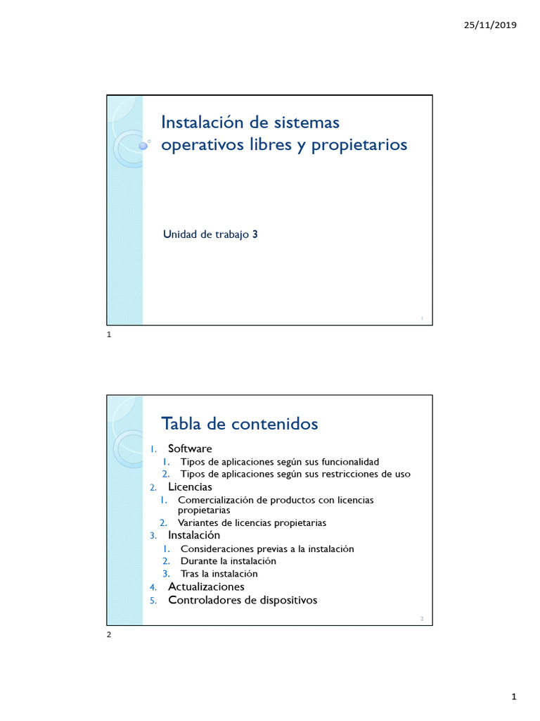 Tema 3. Instalación de Sistemas Operativos Libres y Propietarios | PDF | Software libre ...