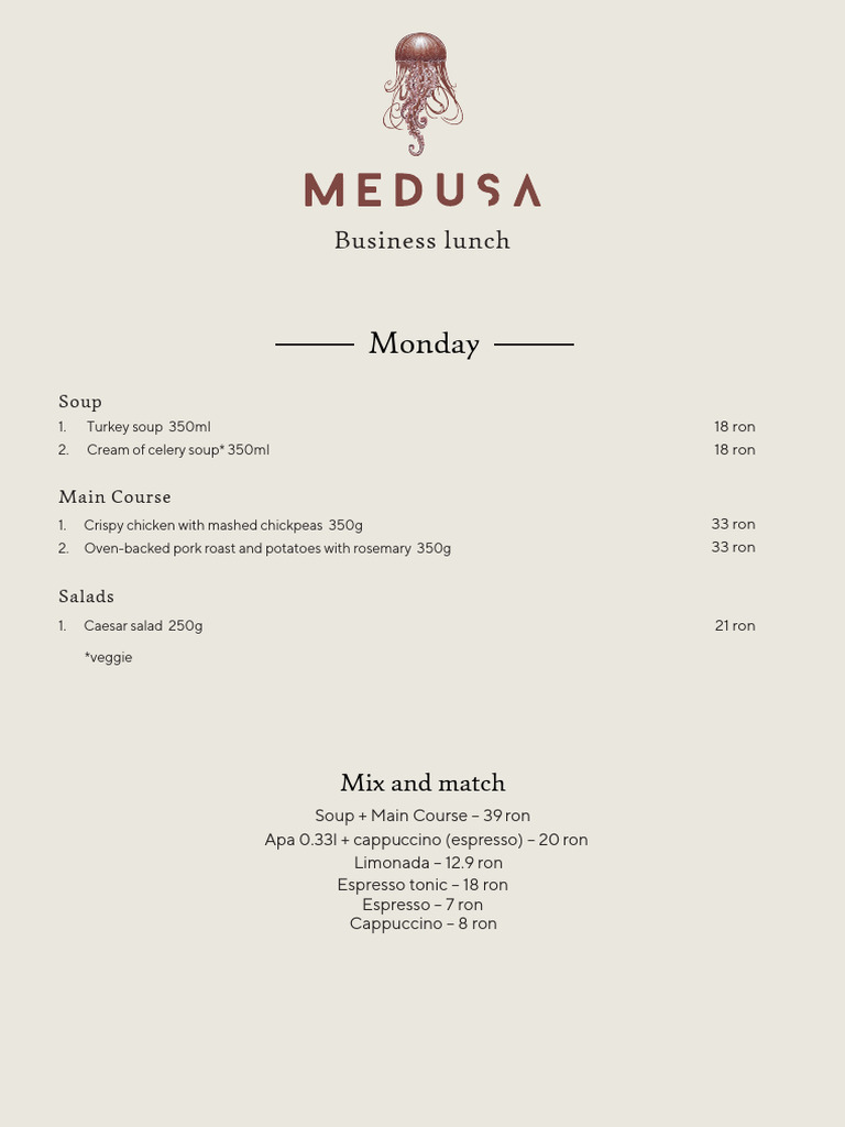 Business Lunch Menu(2) | PDF | Soup | Lunch