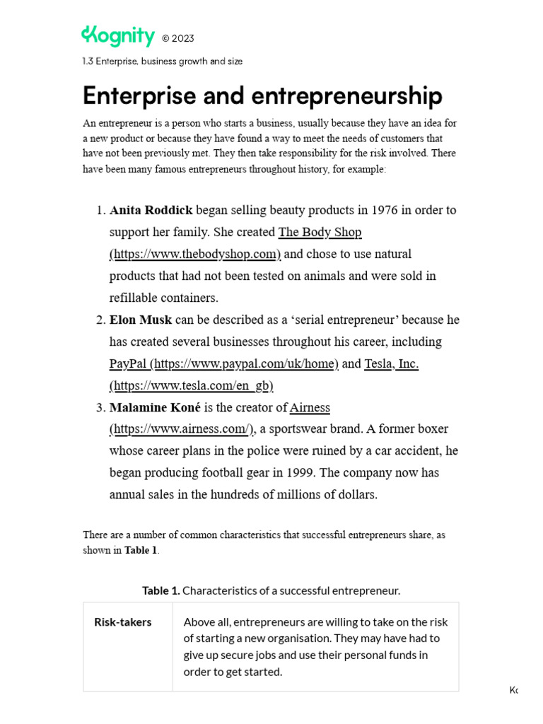 Enterprise, Business Growth and Size - Enterprise and Entrepreneurship ...