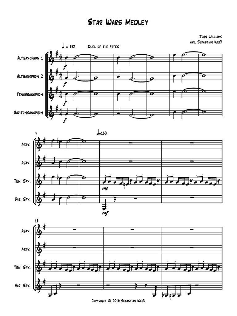 Star Wars Medley Partitur Und Stimmen | PDF