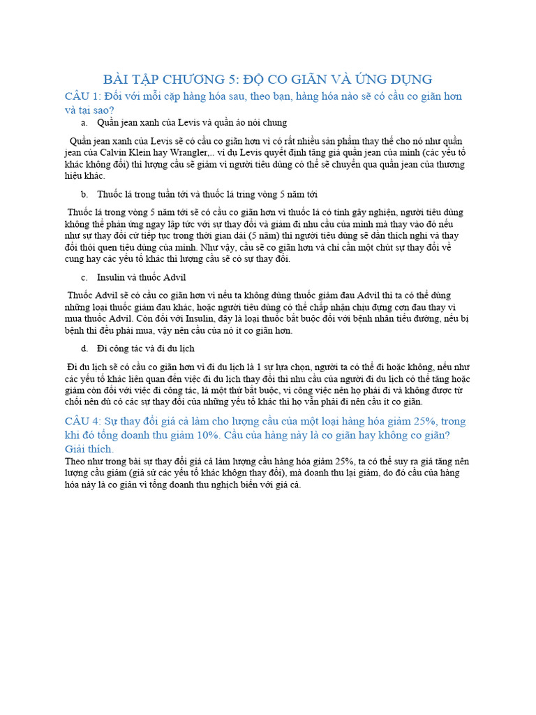 BÀI TẬP KTVM CHƯƠNG 5 UEH | PDF