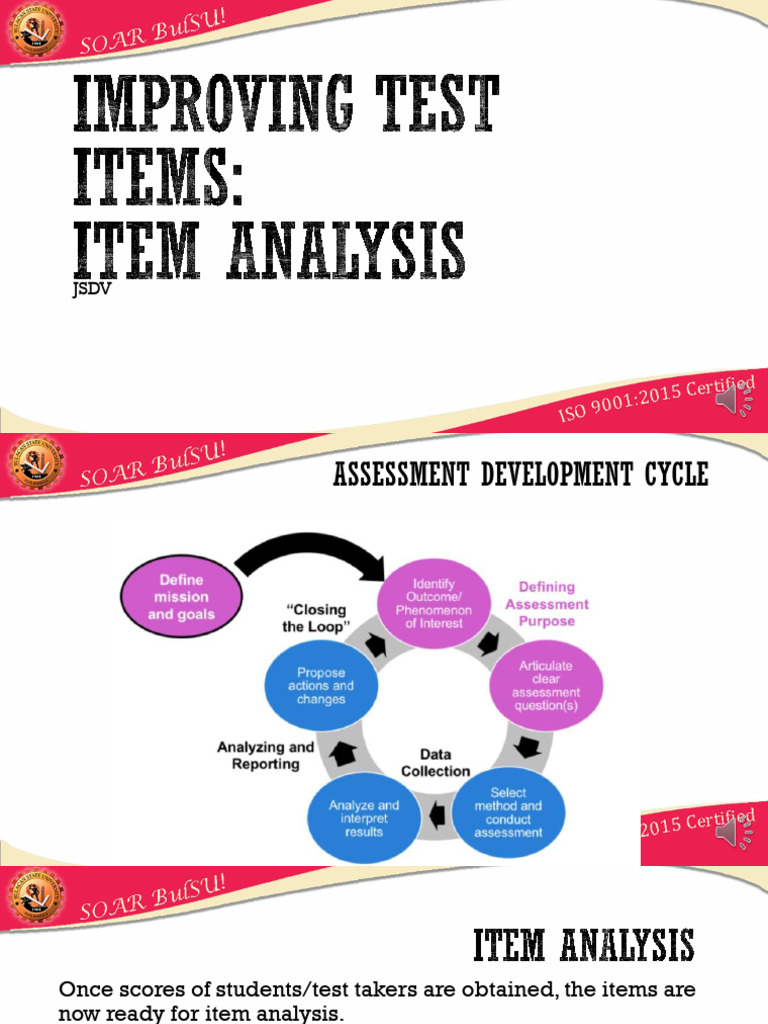 Improving Test Item Item Analysis | PDF | Percentage | Evaluation Methods