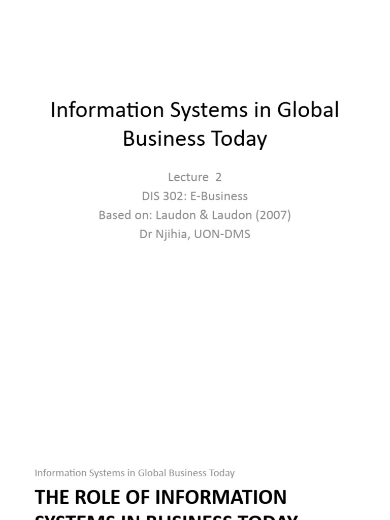 Lecture 2 - Information Systems in Global Business Today | PDF | World Wide Web | Internet & Web