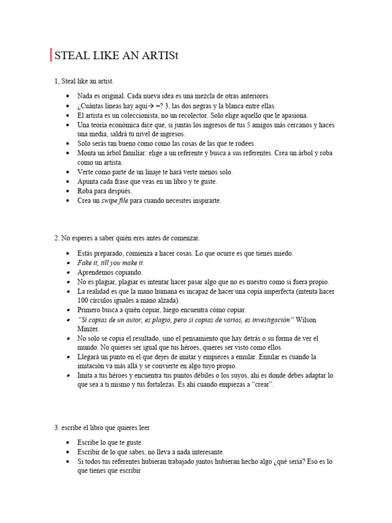 Apuntes - Steal Like An Artist + Show Your Work | PDF | Creatividad