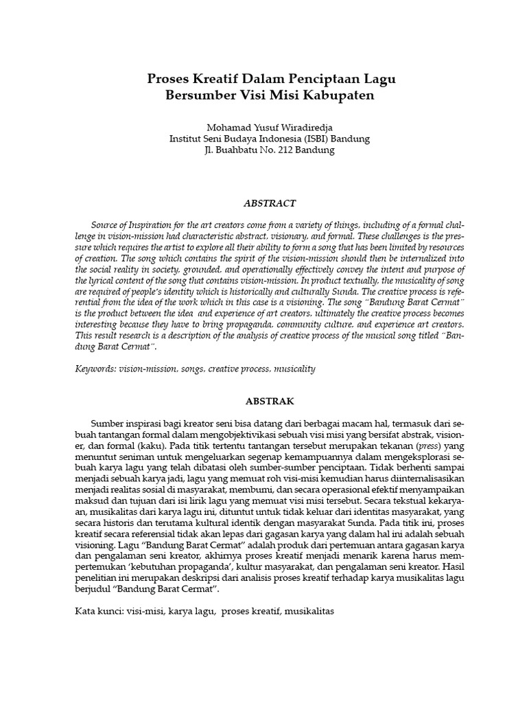 Proses Kreatif Dalam Penciptaan Lagu Ber Ee219de9 | PDF | Ilmu Sosial