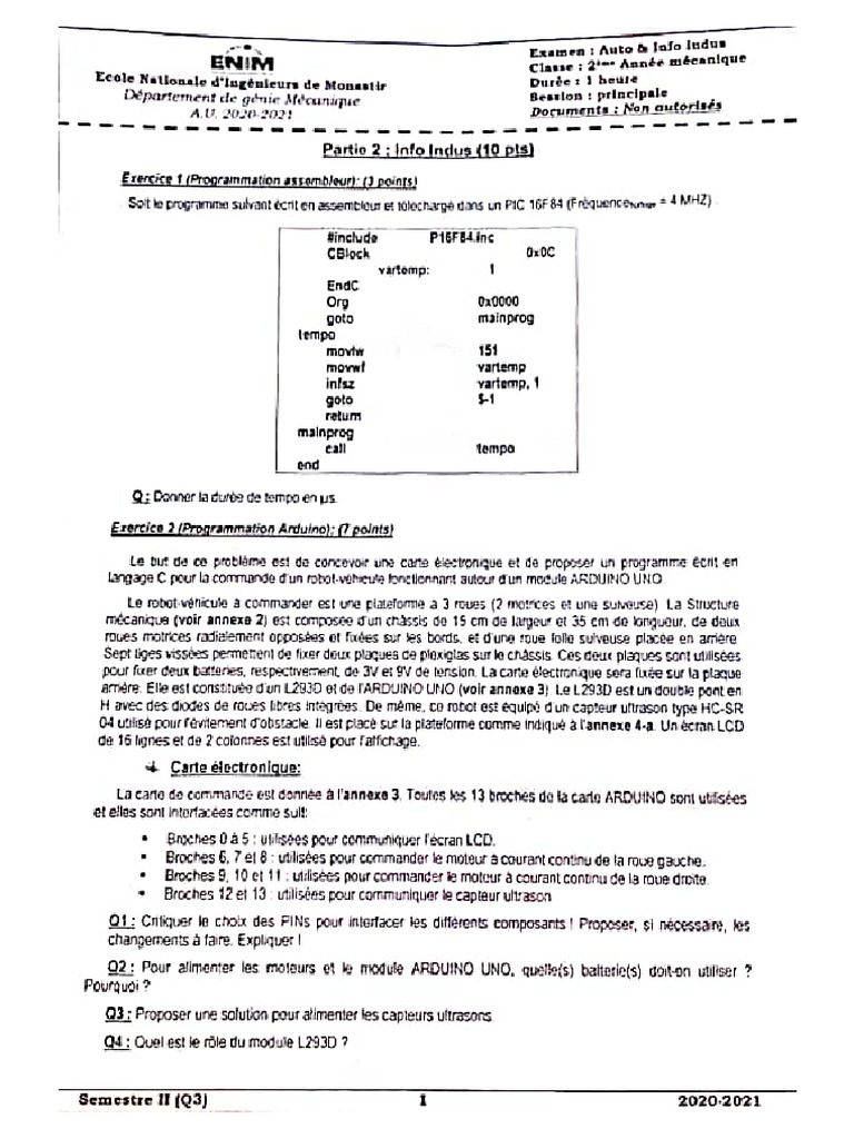 Examen Info Indus Corrigé | PDF