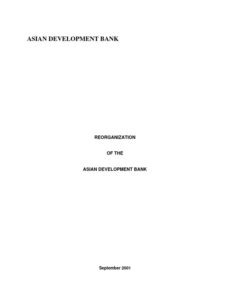 ADB - Reorganization Report | PDF | Asian Development Bank | African Development Bank