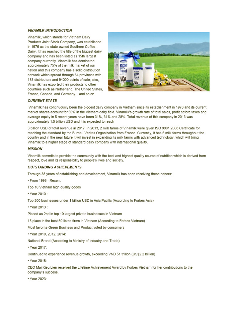 Vinamilk 2023 Supply Chain Overview | PDF | Retail | Milk