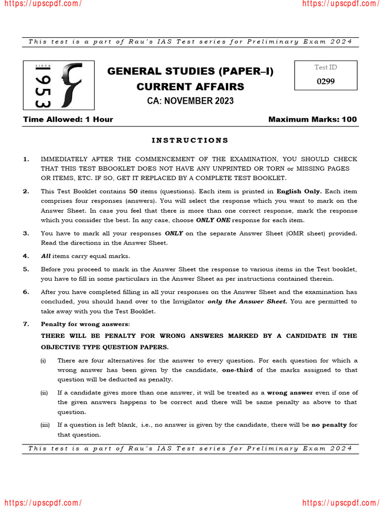 Rau's IAS Prelims 2024 Test 35 With Solution | PDF