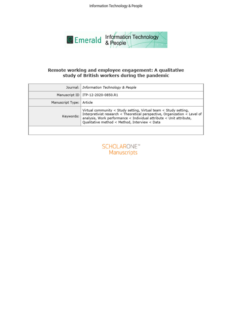 ITP Accepted Version | Download Free PDF | Workplace | Business