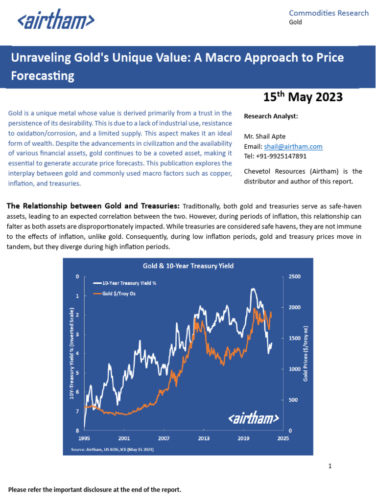 Gold Price Forecasting - Airtham - May 2023 | PDF | Investing | Financial Analyst