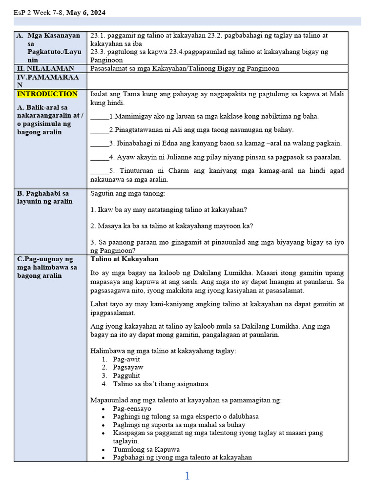 WLP-Q4-W7-8 PupilsWork From Home Activities | PDF