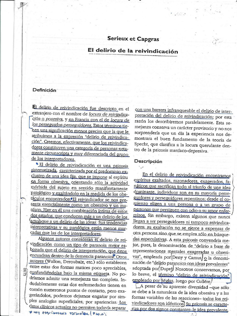 Sérieux y Capgras Delirio de Reivindicación - Compressed | PDF