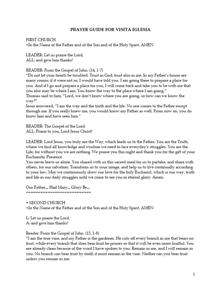 Prayer Guide For Visita Iglesia | PDF | Eucharist | God The Father