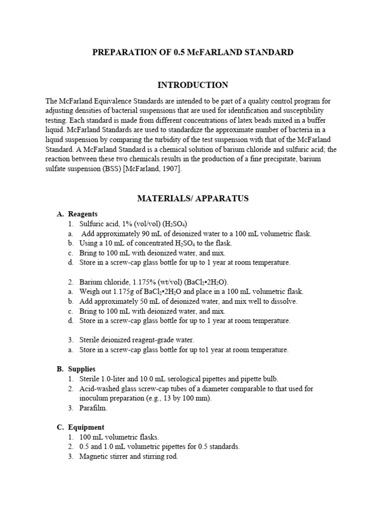 MCB 410 McFarland's Method Edited-1 | PDF | Spectrophotometry | Absorbance