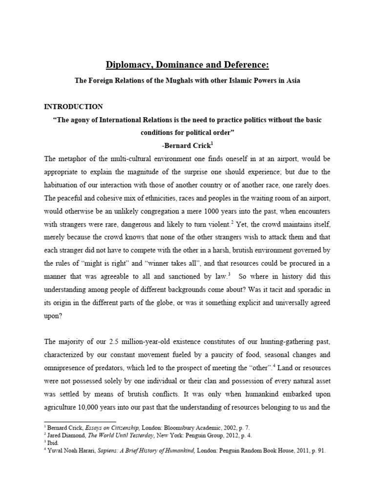 Diplomacy Dominance And Deference The Fo PDF Mughal Empire