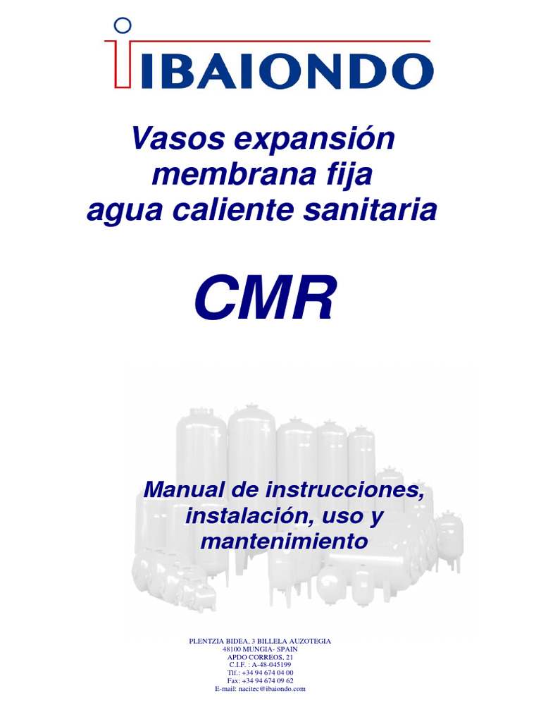 Manual Instrucciones CMR | PDF | Agua | Neumático