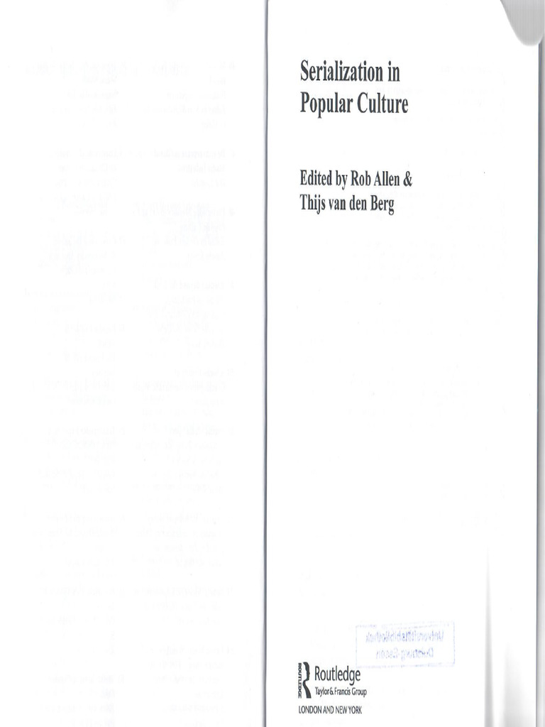 VD Berg - The Serialization Game | PDF