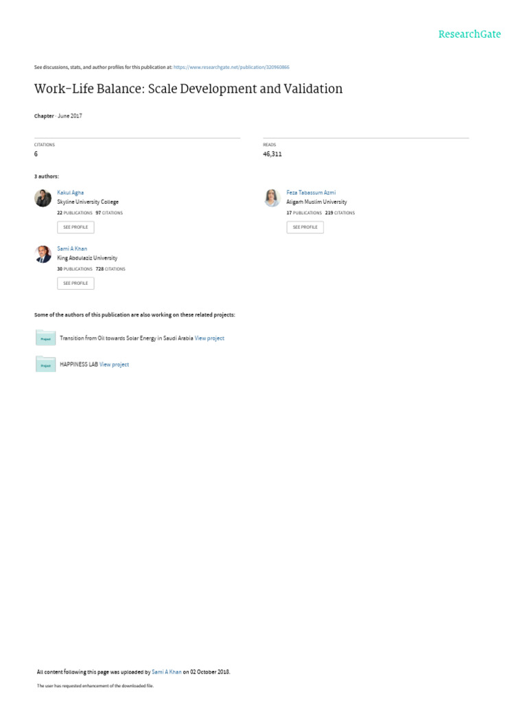 WLB Scale Dev | PDF | Cronbach's Alpha | Validity (Statistics)