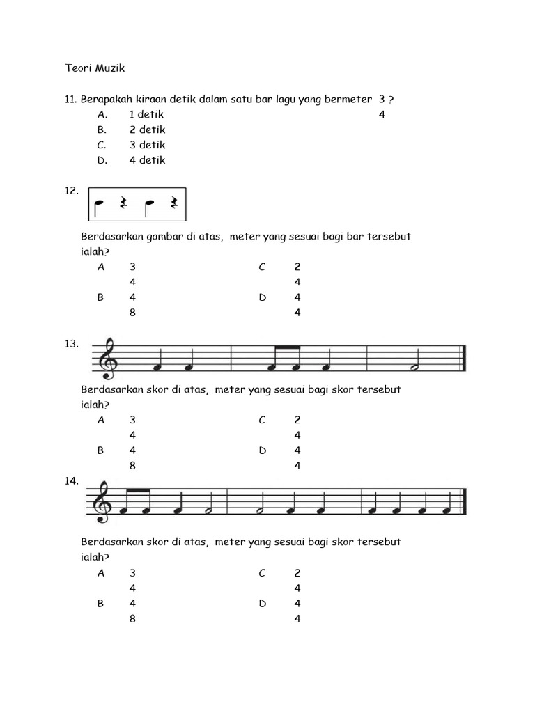 Soalan Teori Muzik | PDF