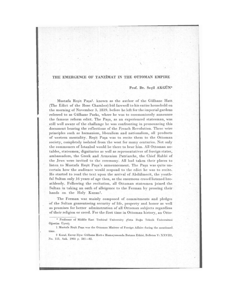Akgun-The Emergence of Tanzimat in The Ottoman Empire | PDF | Ottoman ...