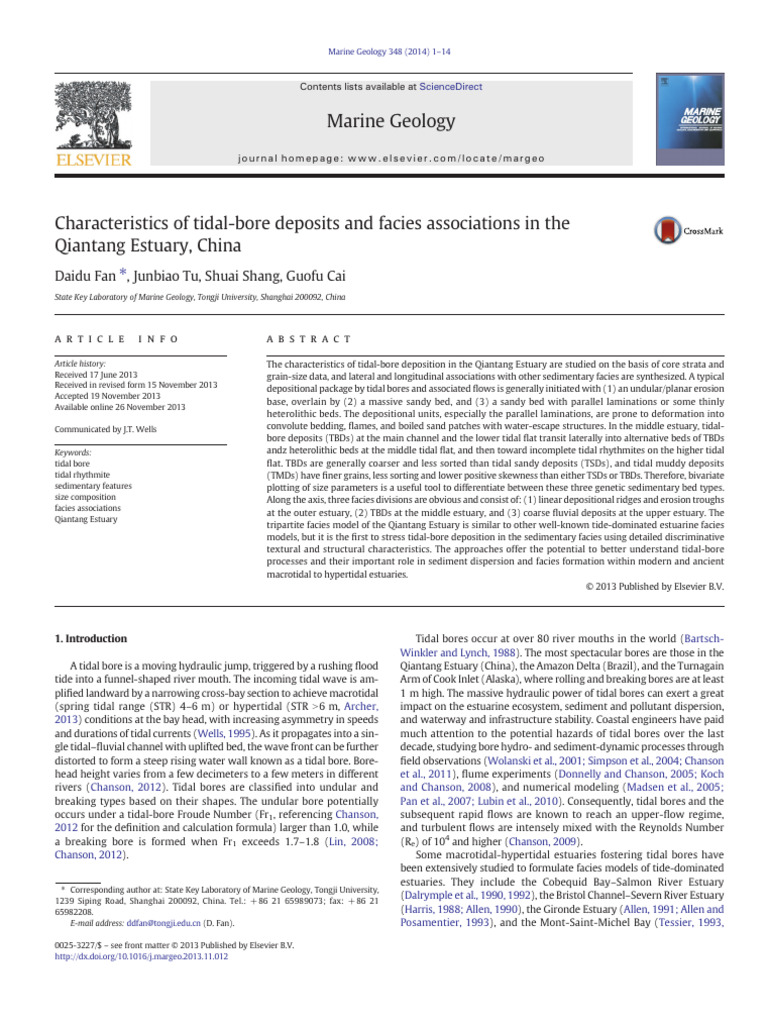 Characteristics of Tidal-Bore Deposits and Facies Associations in The ...