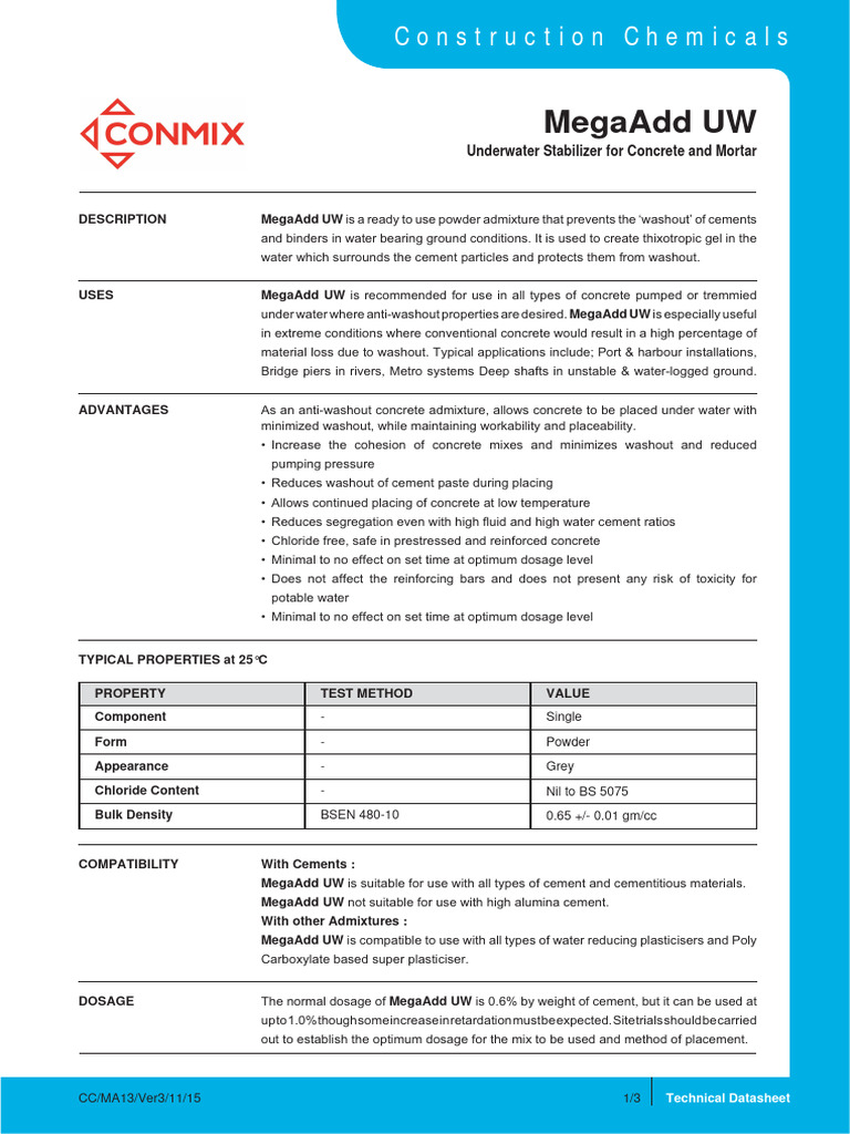 PDS22 - MegaAdd UW - CCMA13Ver31115 PDF | PDF | Concrete | Civil Engineering