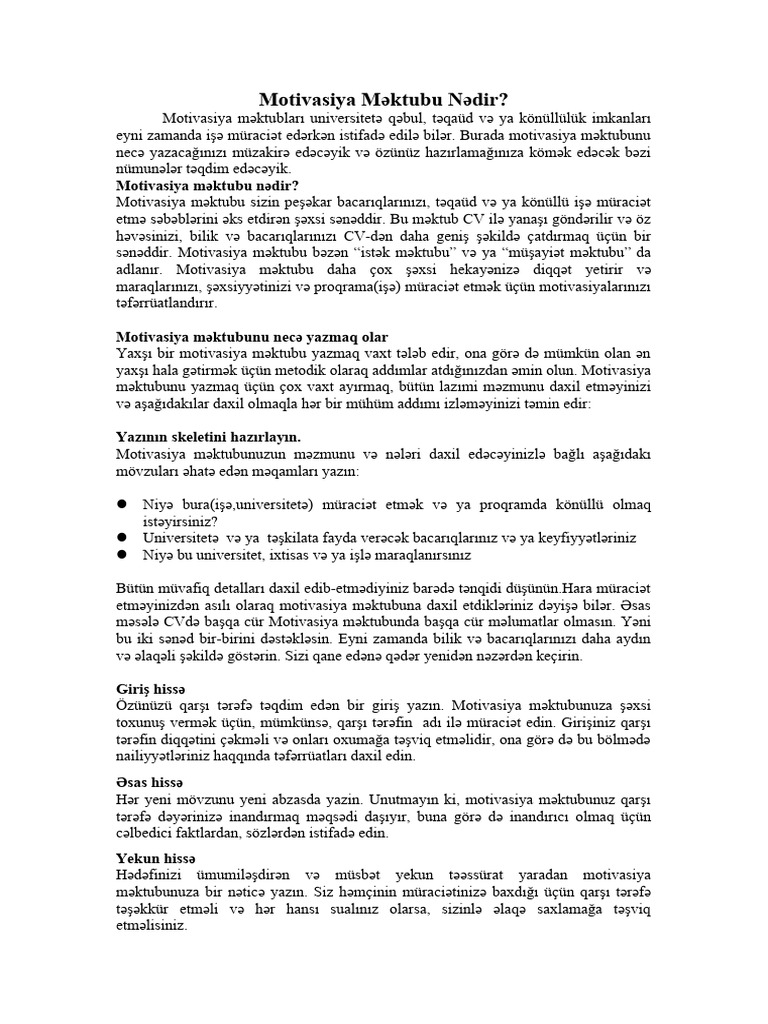 Istək Məktubu | PDF