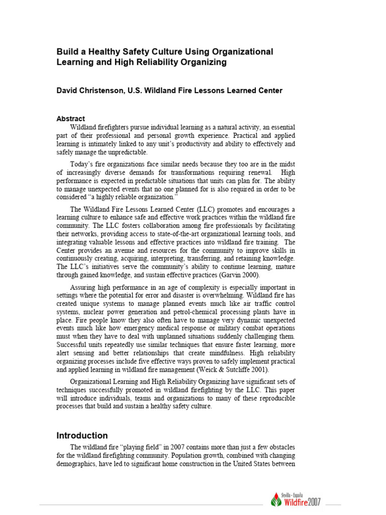 Christenson Safety LO HRO | PDF | Learning | Knowledge