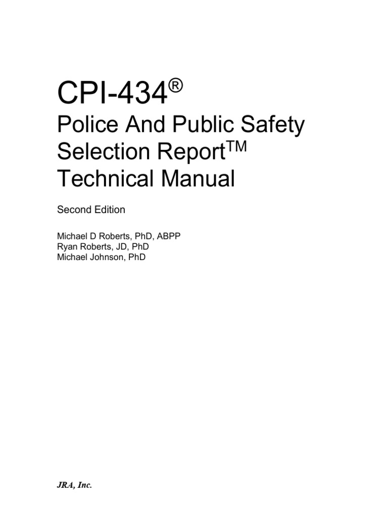 Cpi v2 Technical Manual Final Up To App | PDF | Psychometrics | Psychology