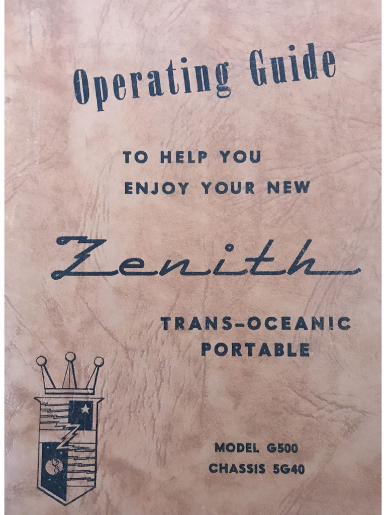 0 Manual y Esquemas Zenith Transoceanic 9500 | PDF