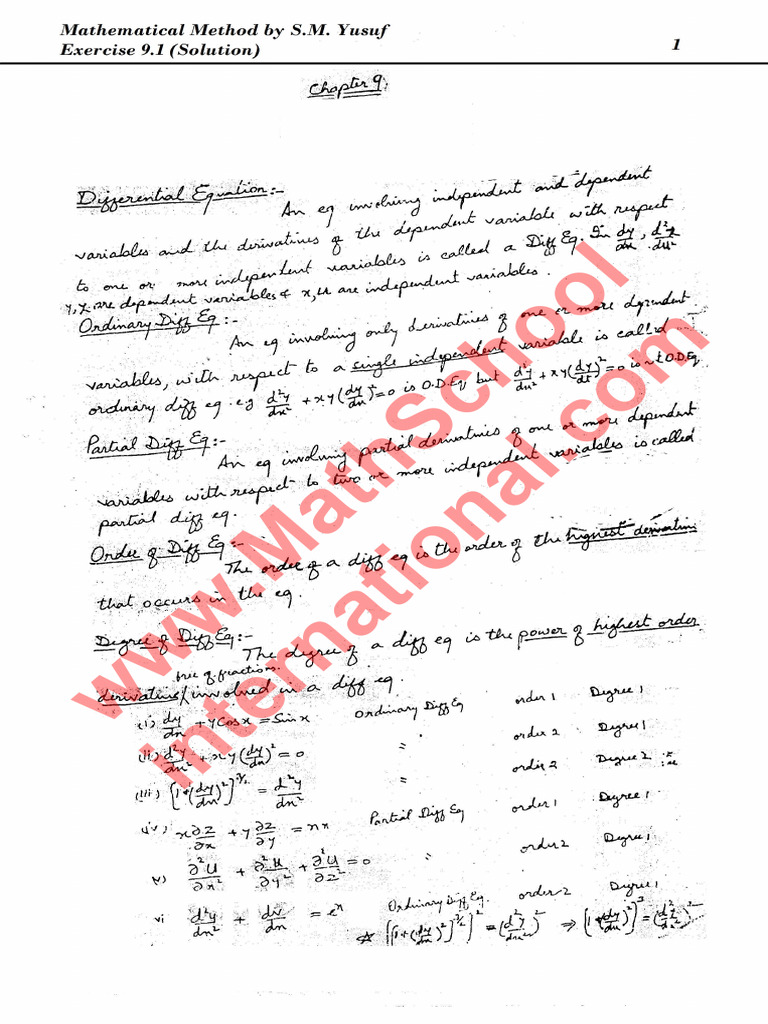 Mathematical Method S M Yusuf Ch9 | PDF