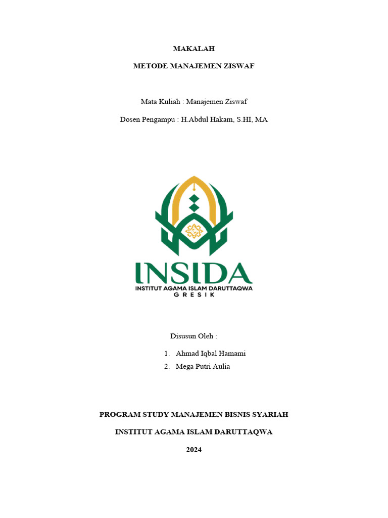 Manajemen Ziswaf: Metode dan Analisis | PDF | Agama & Spiritualitas