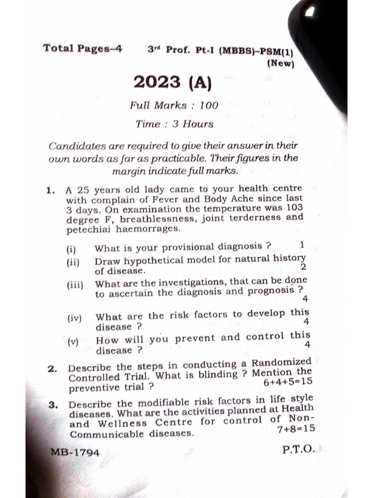 3rd Year Question For Medical Students | PDF